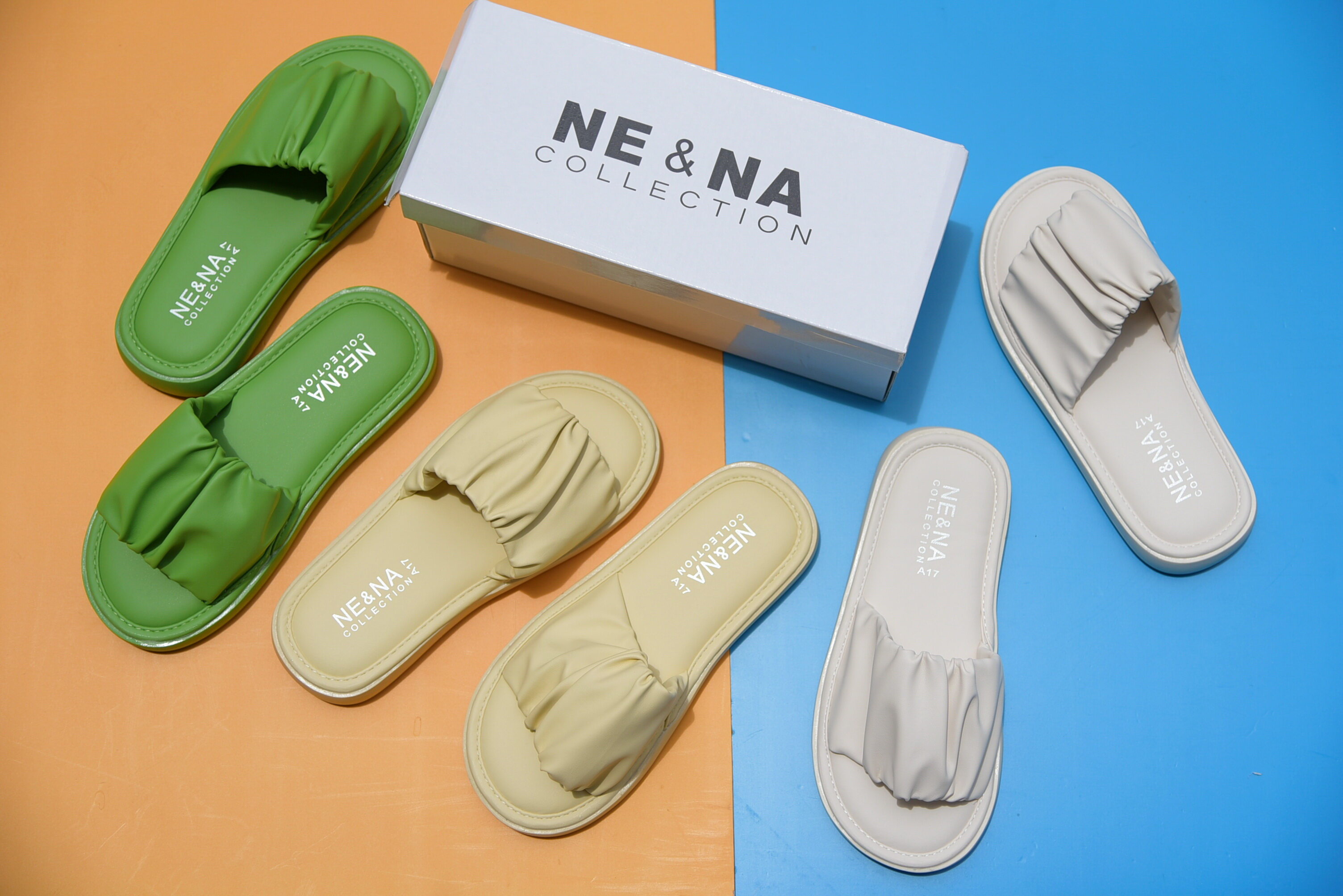 รองเท้าเเฟชั่นผู้หญิงเเบบเเตะสวมส้นเตี้ย No. A17 NENA Collection Shoes ...