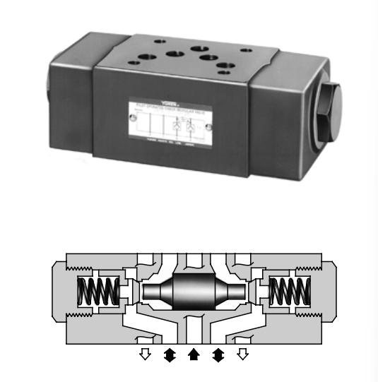 HYDRAULIC PILOT CHECK MODULAR VALVE MPW-03-2-70 YUKEN ไพล็อตเช็ควาล์วไ ...