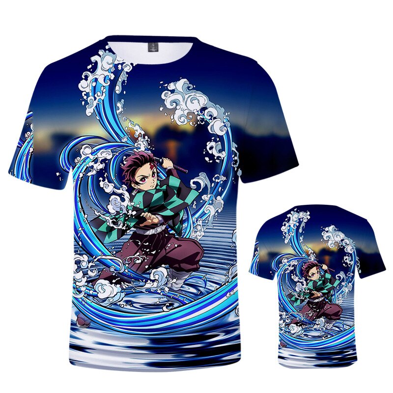 Demon Slayer 3D Printed T Shirts Short Sleeve T-shirt Crewneck ...
