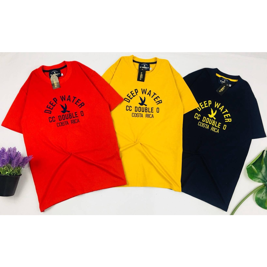 เสื้อยืดแขนสั้น งานปัก CC-OO DEEF WATER Cotton 100% ( SMLXL ) No.06 - golf & prem - ThaiPick