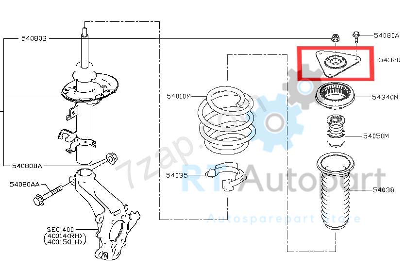 RBI (1คู่) เบ้าโช้คอัพหน้า Nissan Xtrail T32 ปี14-18 / เบ้าโช๊คอัพหน้า ...