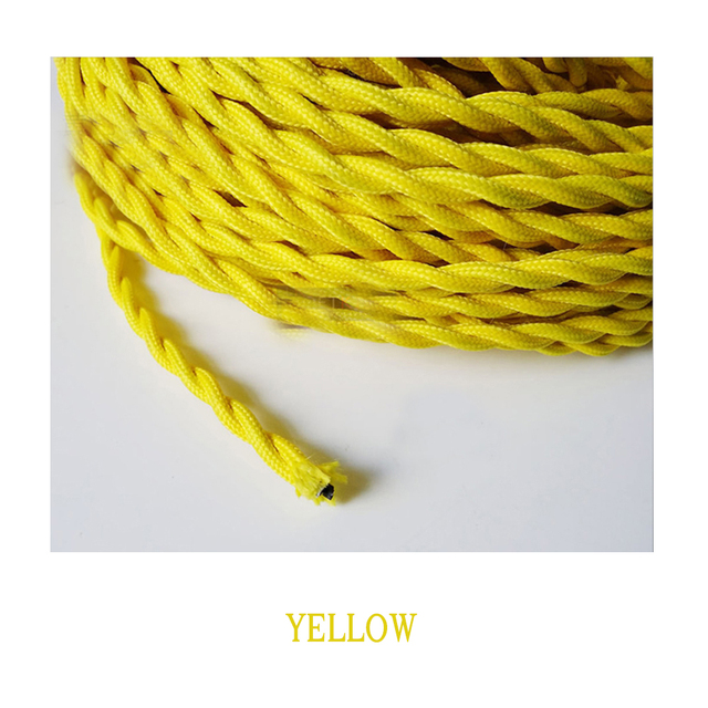 2 Core Electrical Wire Vintage Twisted Fabric Cable Woven 0.75mmx2 Cord ...