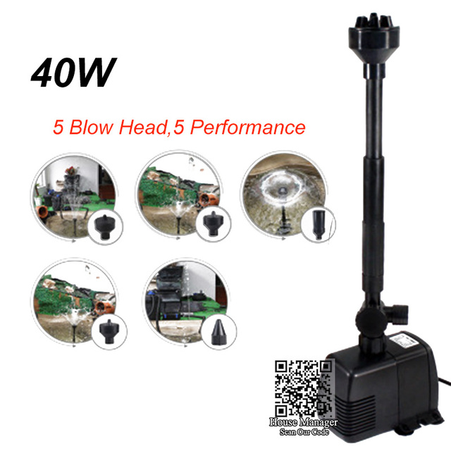 8W 40W น้ำพุปั๊มน้ำปั๊มกลางแจ้ง Pond Garden Fountain Rockery Foreyard ...