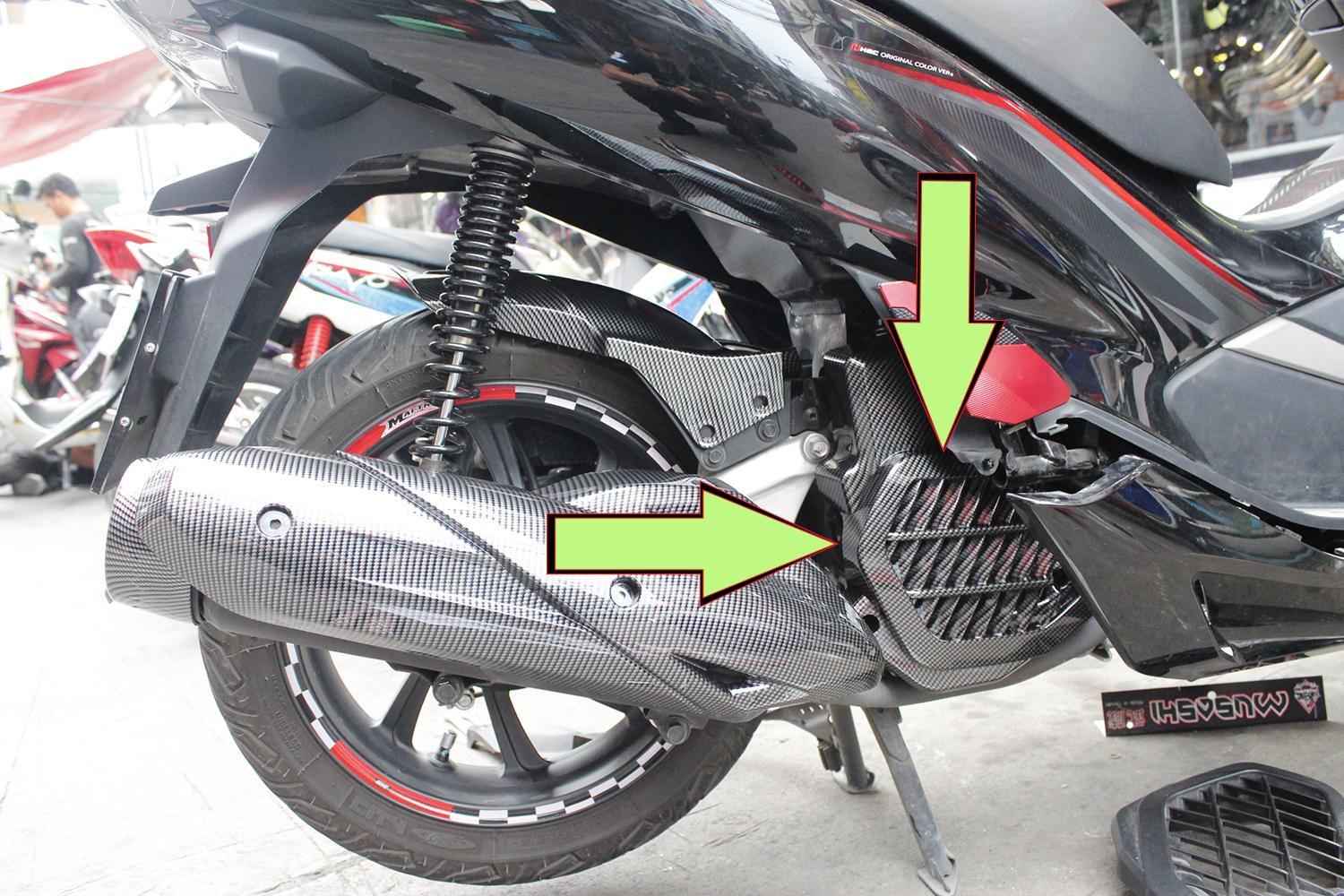 PCX Dip film carbon and Chrome radiator cover for Honda PCX 150 (ครอบ ...