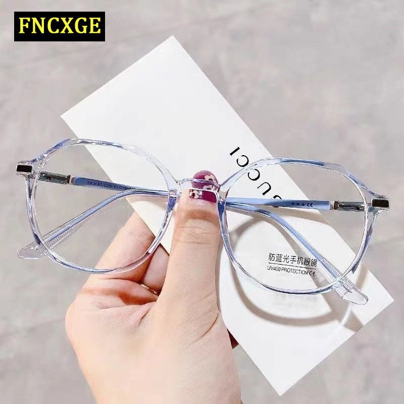 FNCXGE แว่นตาสายตาสั้น -100 ถึง -600 กรอบ ผู้หญิง ผู้ชาย TR90 ป้องกันแสงสีฟ้า ใส่ได้ทั้งผู้หญิง ...