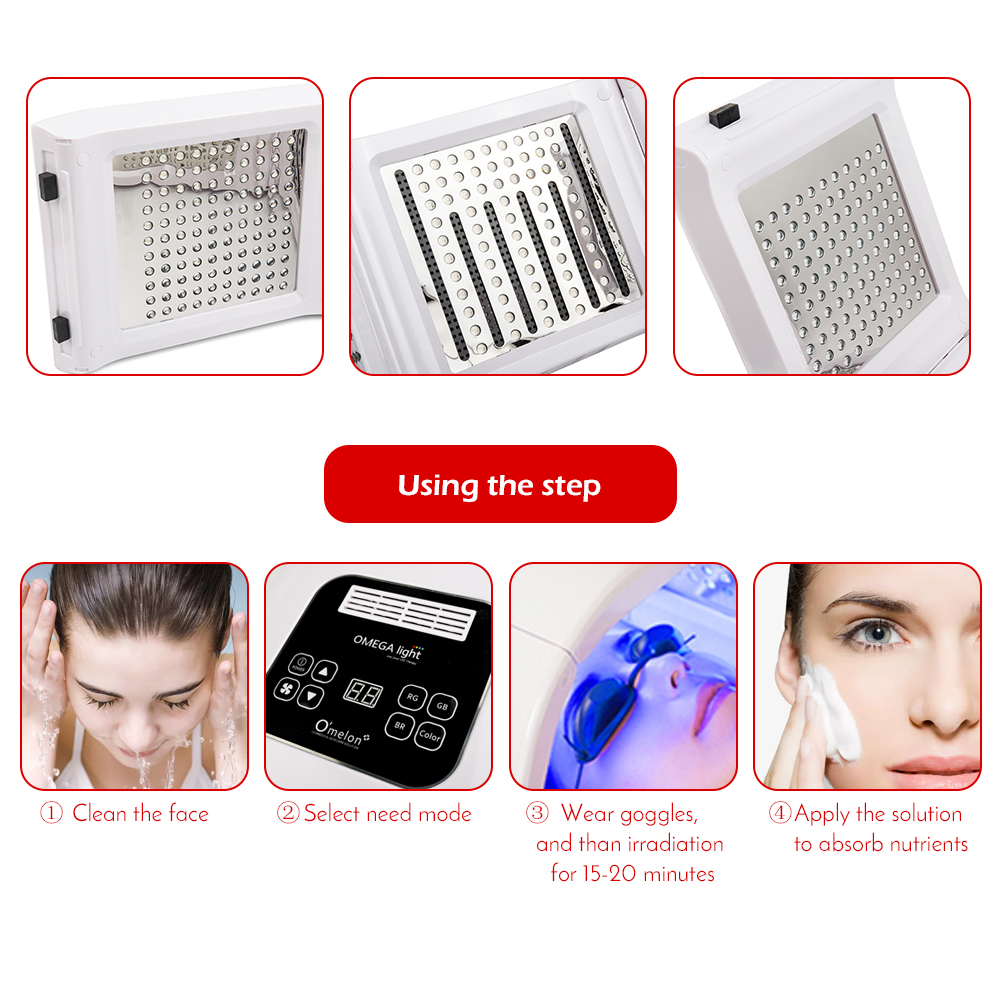 ไฟเจ็ดสี เครื่องโฟตอน PDT LED Light Beauty Photodynamic Lamp Acne ...
