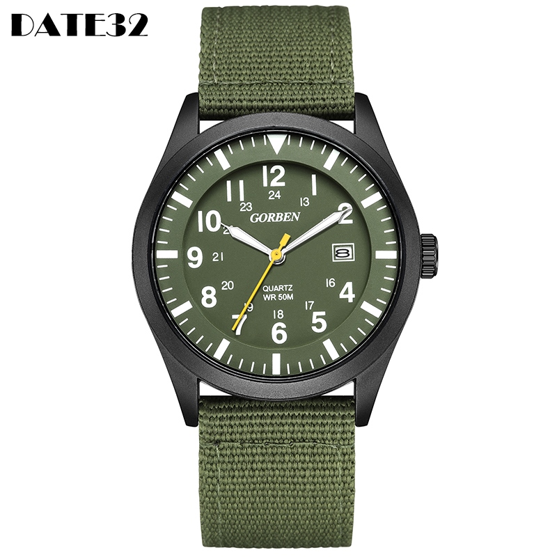 Military Watch for Men Luminous Hands Sport Nylon Belt Quartz Wrist ...