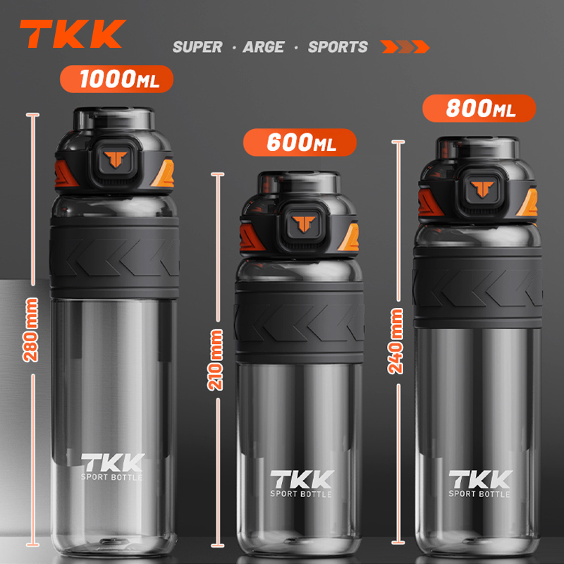 TKK ขวดน้ำพลาสติก 1 ลิตร พร้อมหลอดเด้ง กระบอกน้ำพกพา ยกดื่มหลอดดูด 2in1 ...