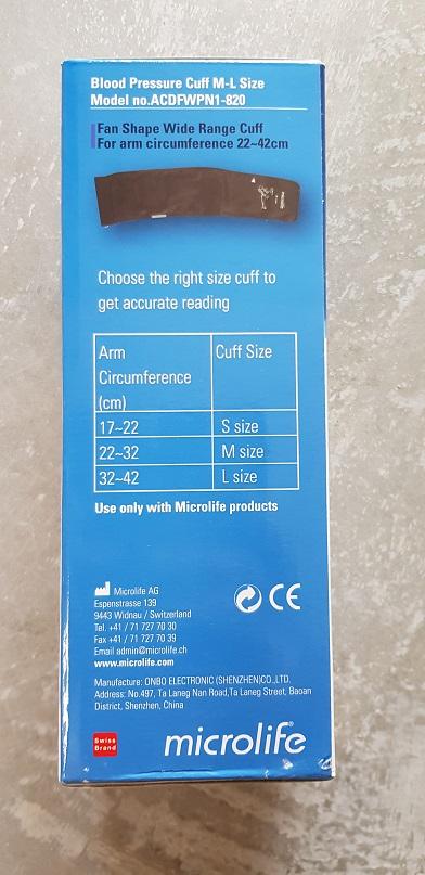 Cuff Microlife ผ้าพันแขน ใช้กับเครื่องวัดความดัน Microlife ขนาด 22-42 ...