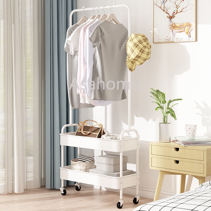 Simple hanger floor coat rack household bedroom clothes rack hanger ...