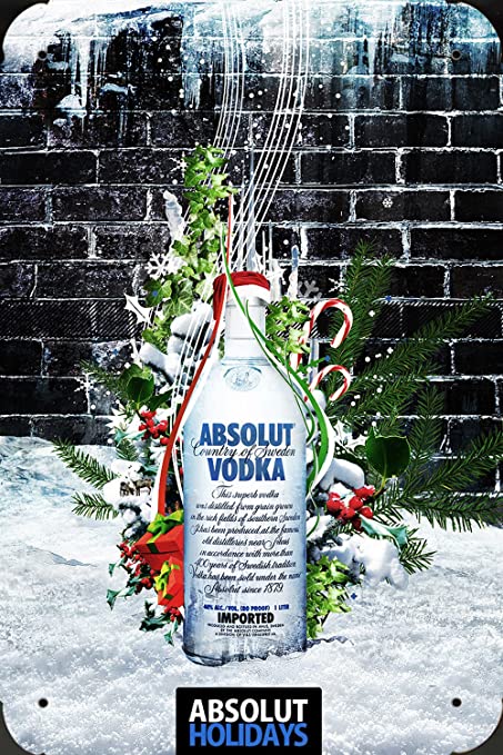 Absolut Vodka Absolut Holidays Metal Poster Tin Plate Sign 8"x12 ...