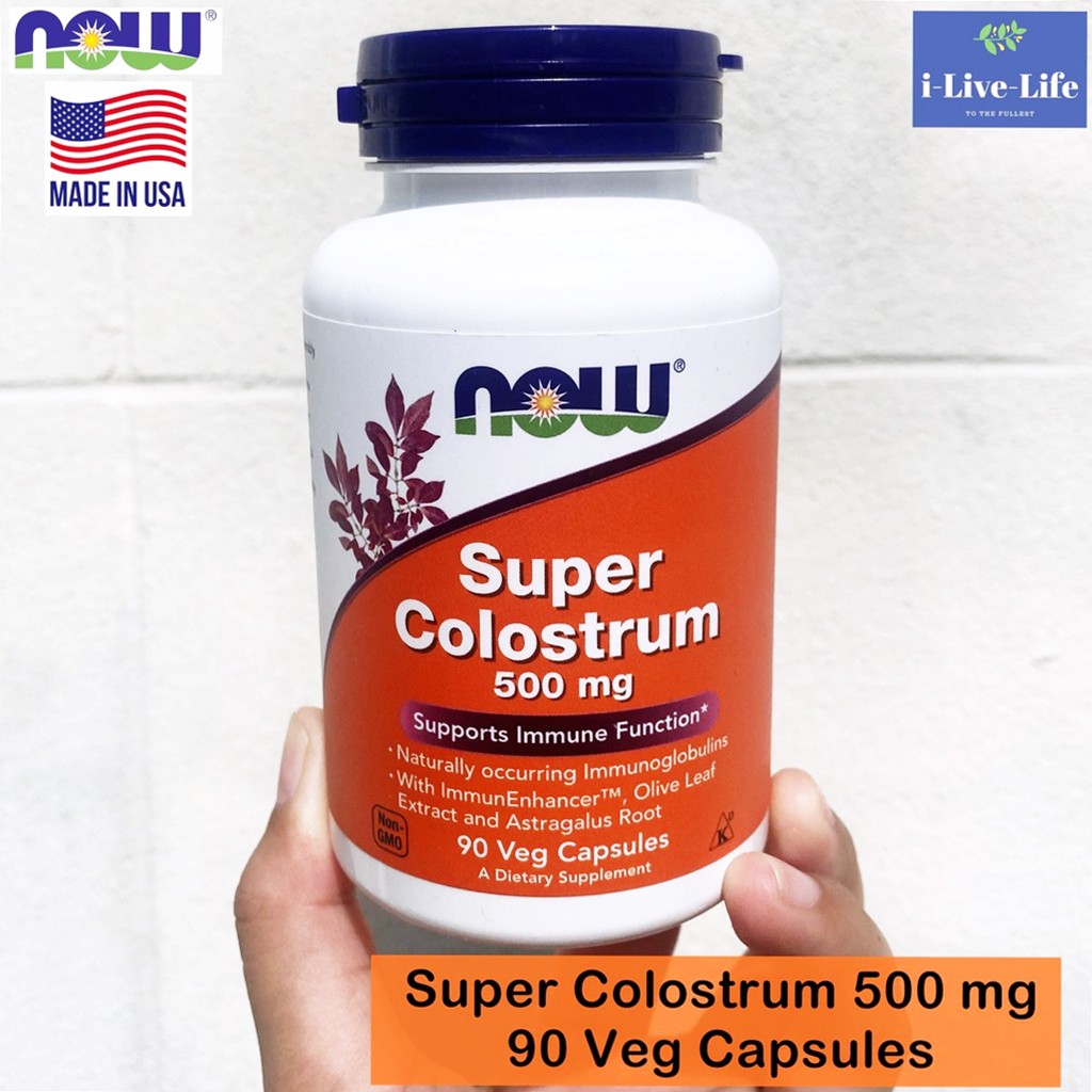 ซุปเปอร์ คอลอสตรัม Super Colostrum 500 mg 90 Veg Capsules - Now Foods โ ...