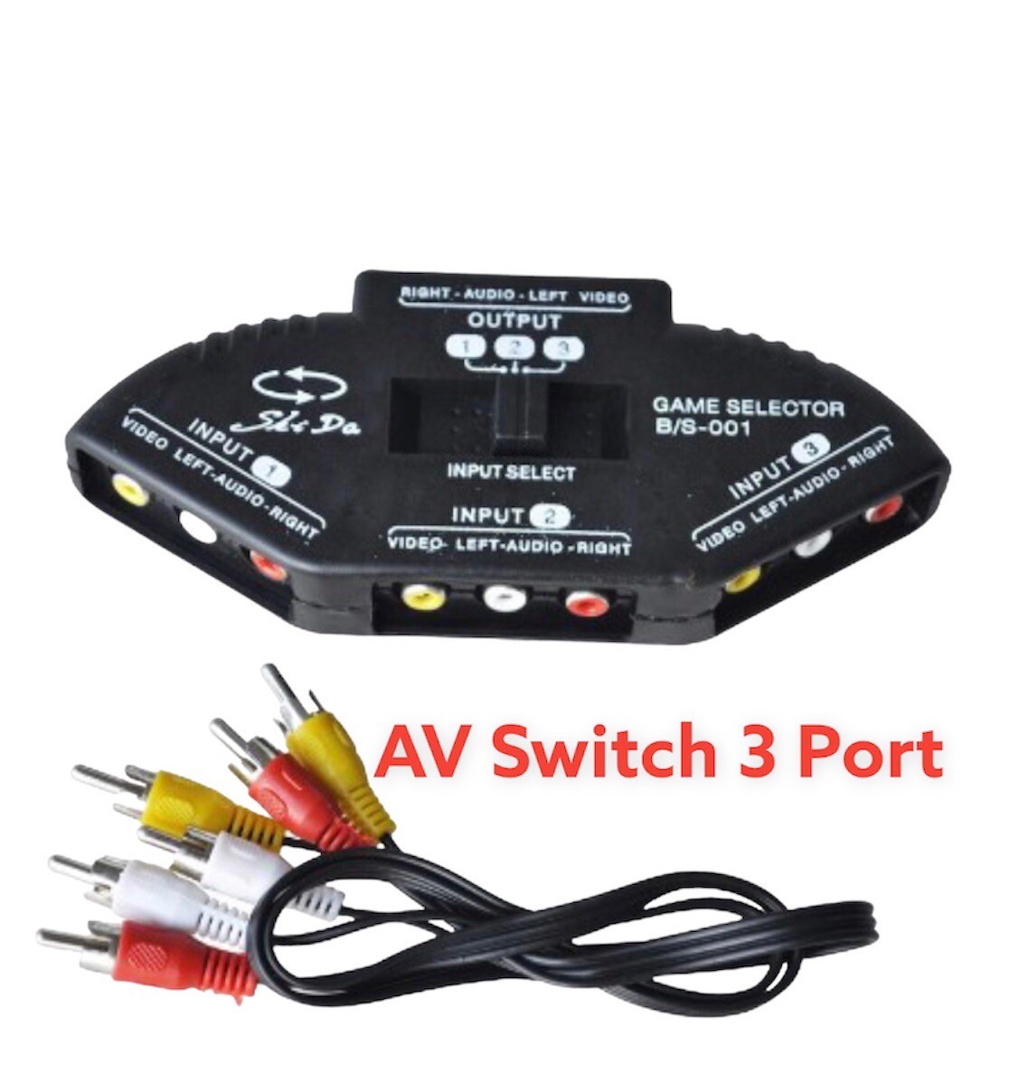 AV Selector 3 ways(เข้า3ออก1) พร้อมสายAV 1 เส้น(เข้า3ออก3)ยี่ห้อ uionสัญญาณสเถียร์ | Lazada.co.th
