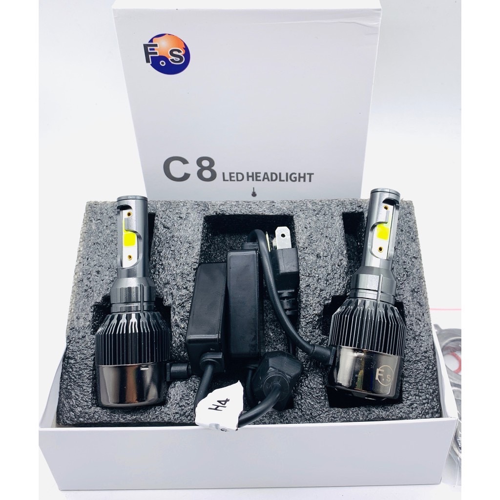 *ไฟหน้า LED 1คู่ LED รุ่น C8 ปรับได้ 3สี 12V-36V ขั้ว H1 H4 H7 H8/H9/H11 9005/HB3 9006/HB4รับ ...