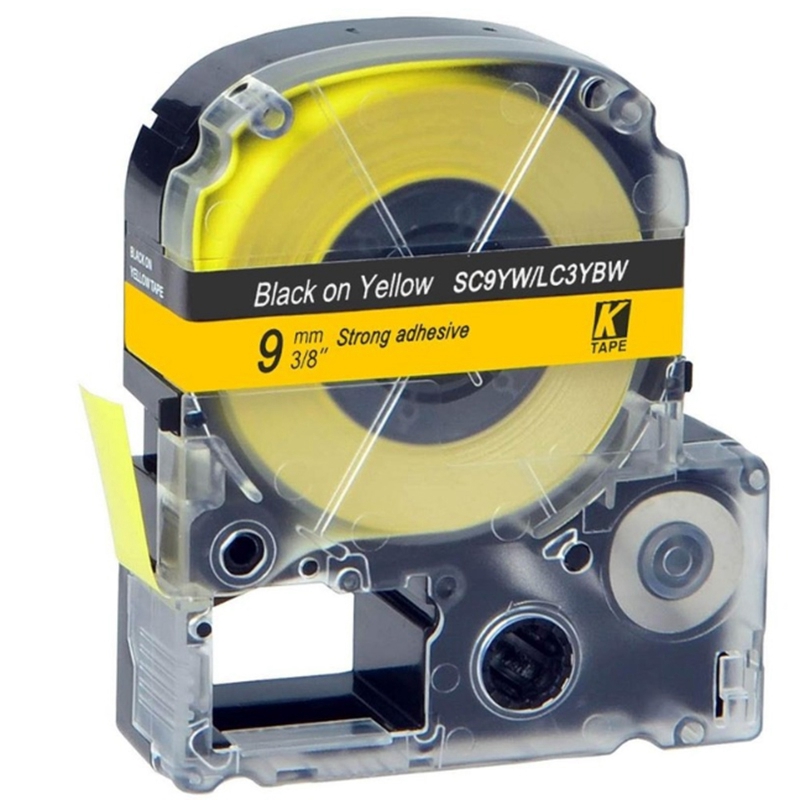 5Pcs 9mm Label Maker Tape Label Maker Black on White/Red/ Blue/Yellow ...