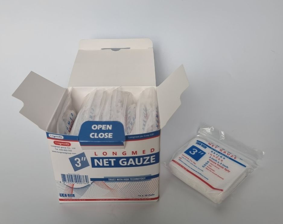 NET GAUZE ก๊อซพับ ผ้าก๊อซปิดแผล ก๊อซฝ้ายแท้ (Gauze Swab) ขนาด 3x3 นิ้ว8 ...