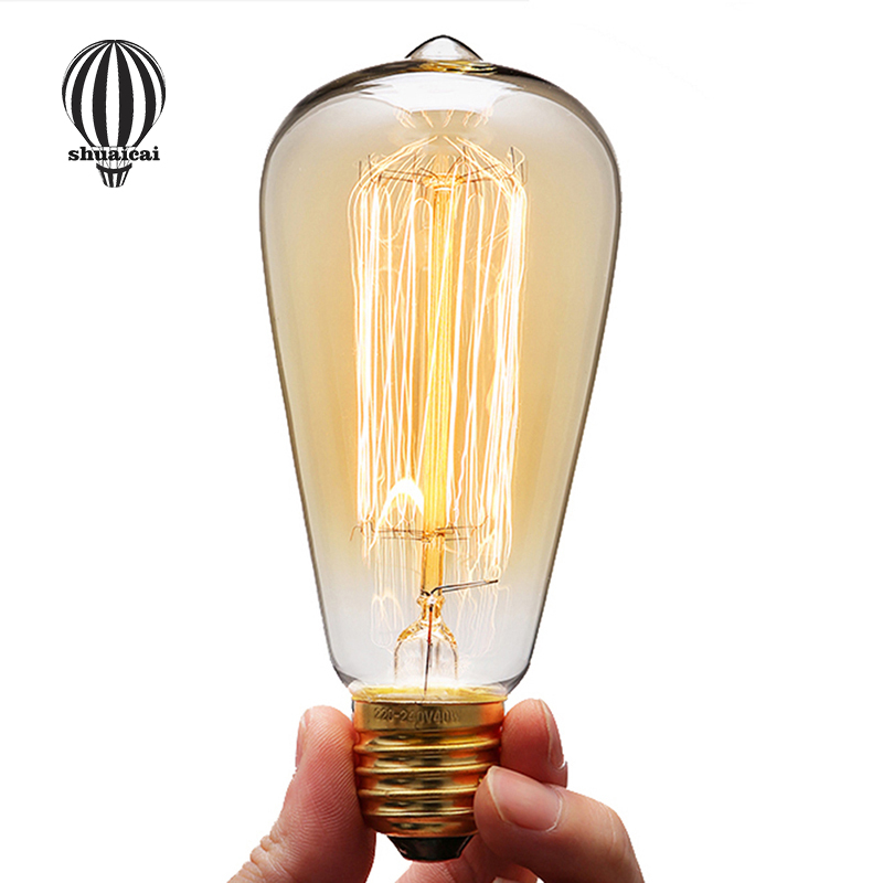 [ Lowest Price ] 40W E27 220-240V Edison Light Bulb, Retro Yellow Light ...