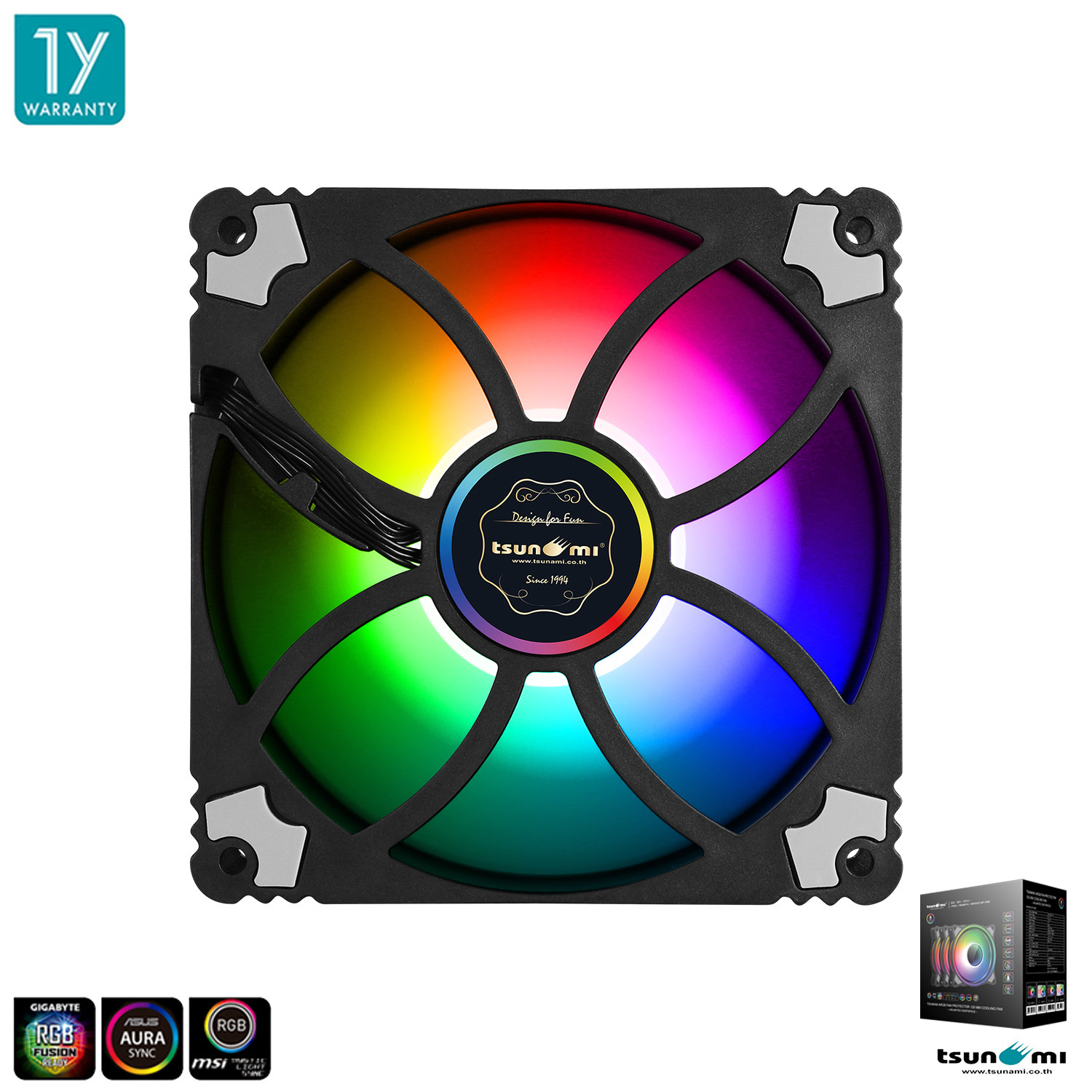 Tsunami Protector 1264K ARGB 12CM Multi-Functional Sound Sync Cooling ...