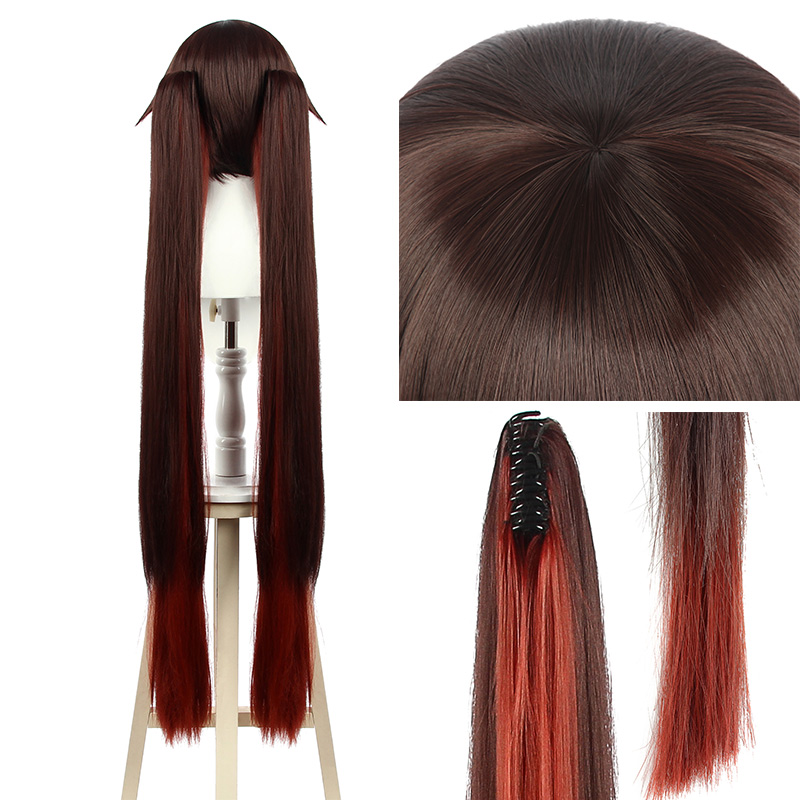 L email wig Genshin Impact Hu Tao Cosplay Wig Hutao Cosplay Long Brown ...