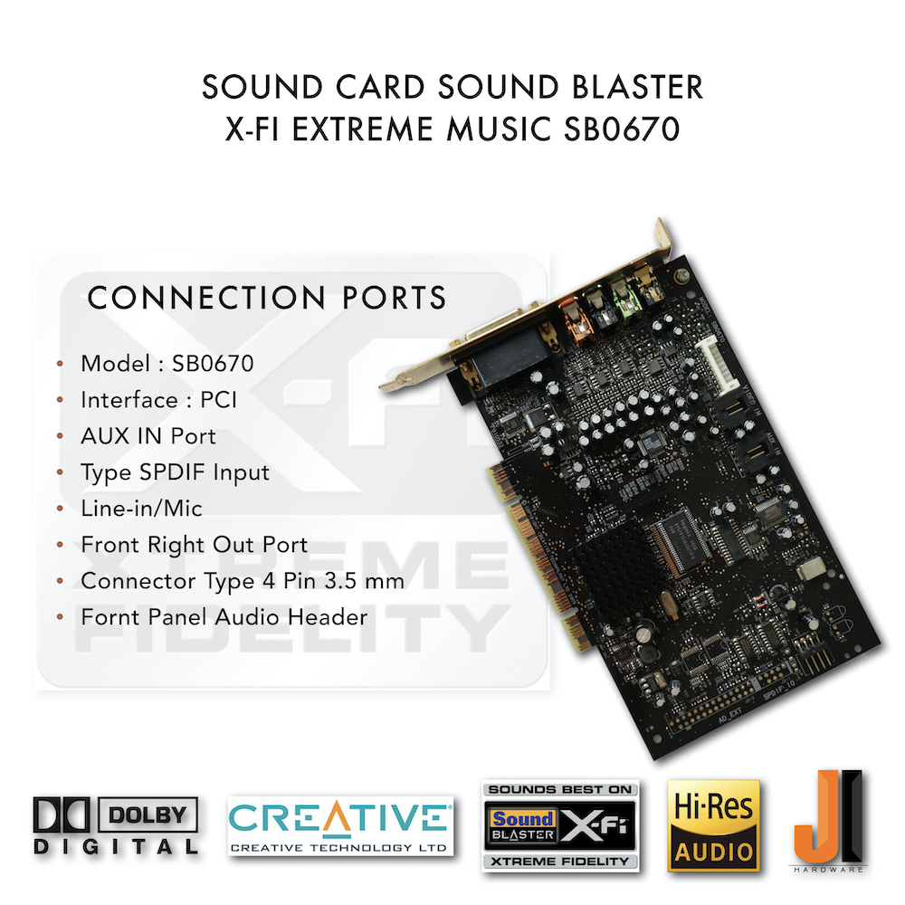 Sound Card Creative Sound Blaster X-Fi XtremeMusic SB0670 7.1 Channel ...