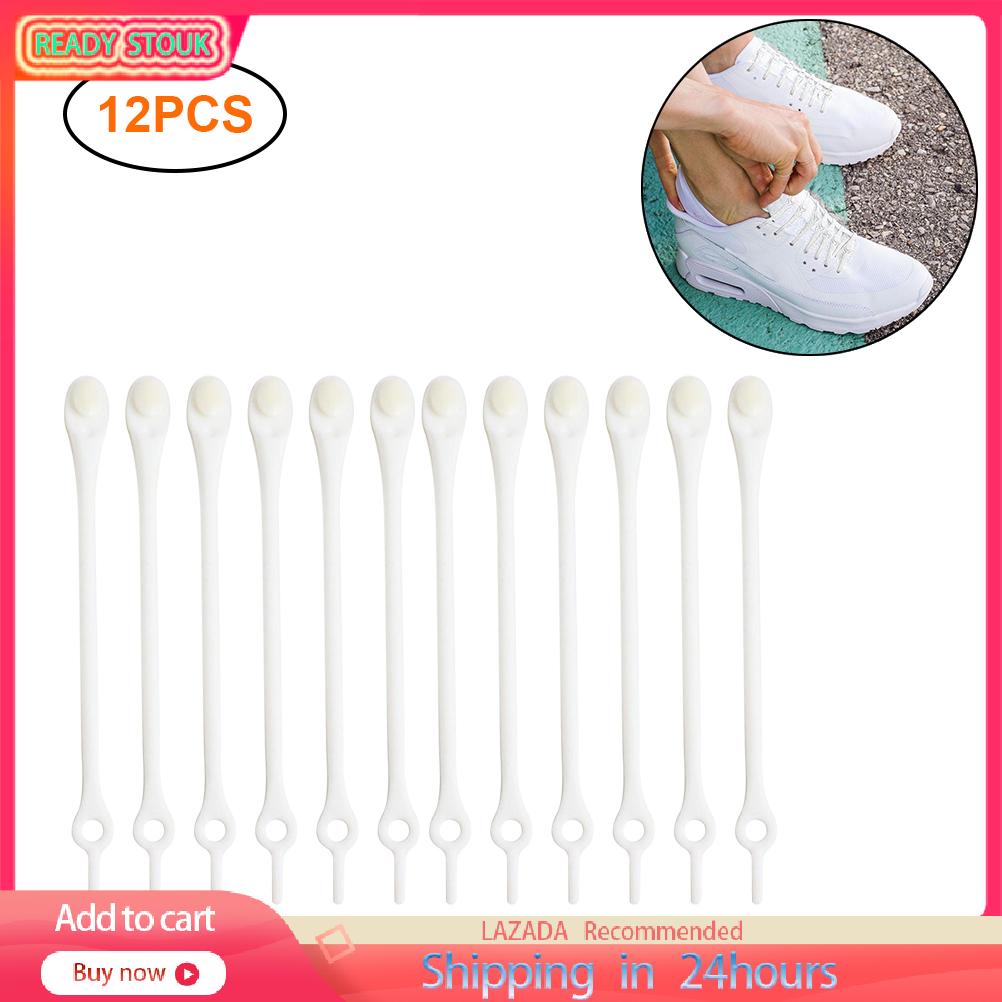 12pcs/set Silicone Shoelaces Round Elastic No Tie Lazy Shoe Laces for ...