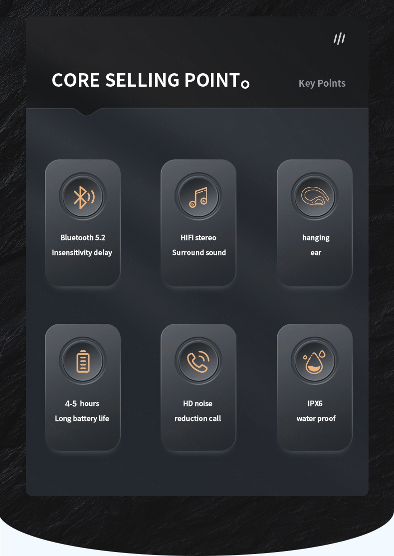 Newmsnr Bluetoot 5.2 HD Call หูฟังไร้สายพร้อมไมโครโฟน CVC8.0 หูฟังบลูทูธลดเสียงรบกวน IPX6 ชุดหู ...