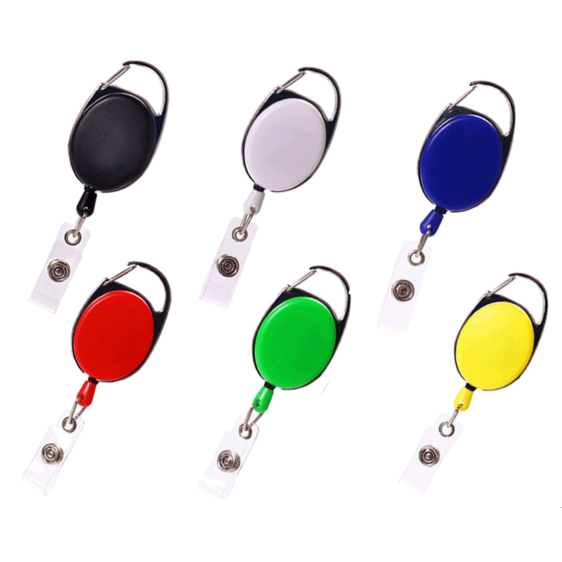 1PCS Plastic Badge Reel Retractable Keychain ID Card Holder Simple ...
