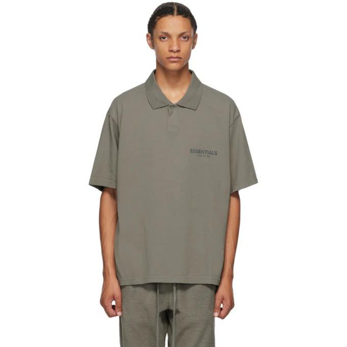 FEAR OF GOD ESSENTIALS FOG reflective LOGO letters POLO shirt short ...