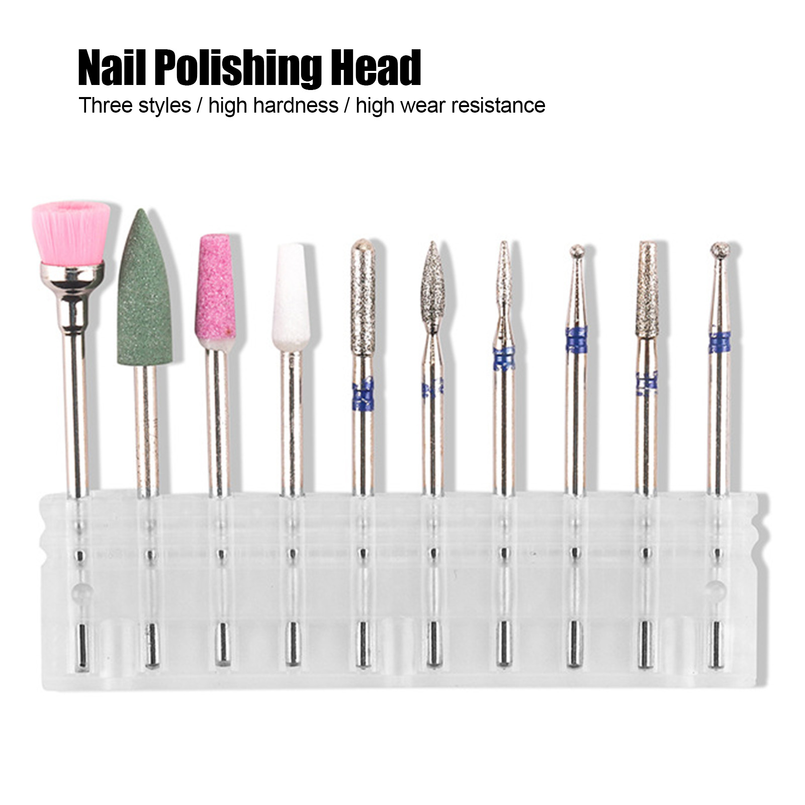 10pcs Nail เจาะ Bits น้ำยาล้างผิวที่ตายแล้ว Nail Nail Art Grinding Head ...