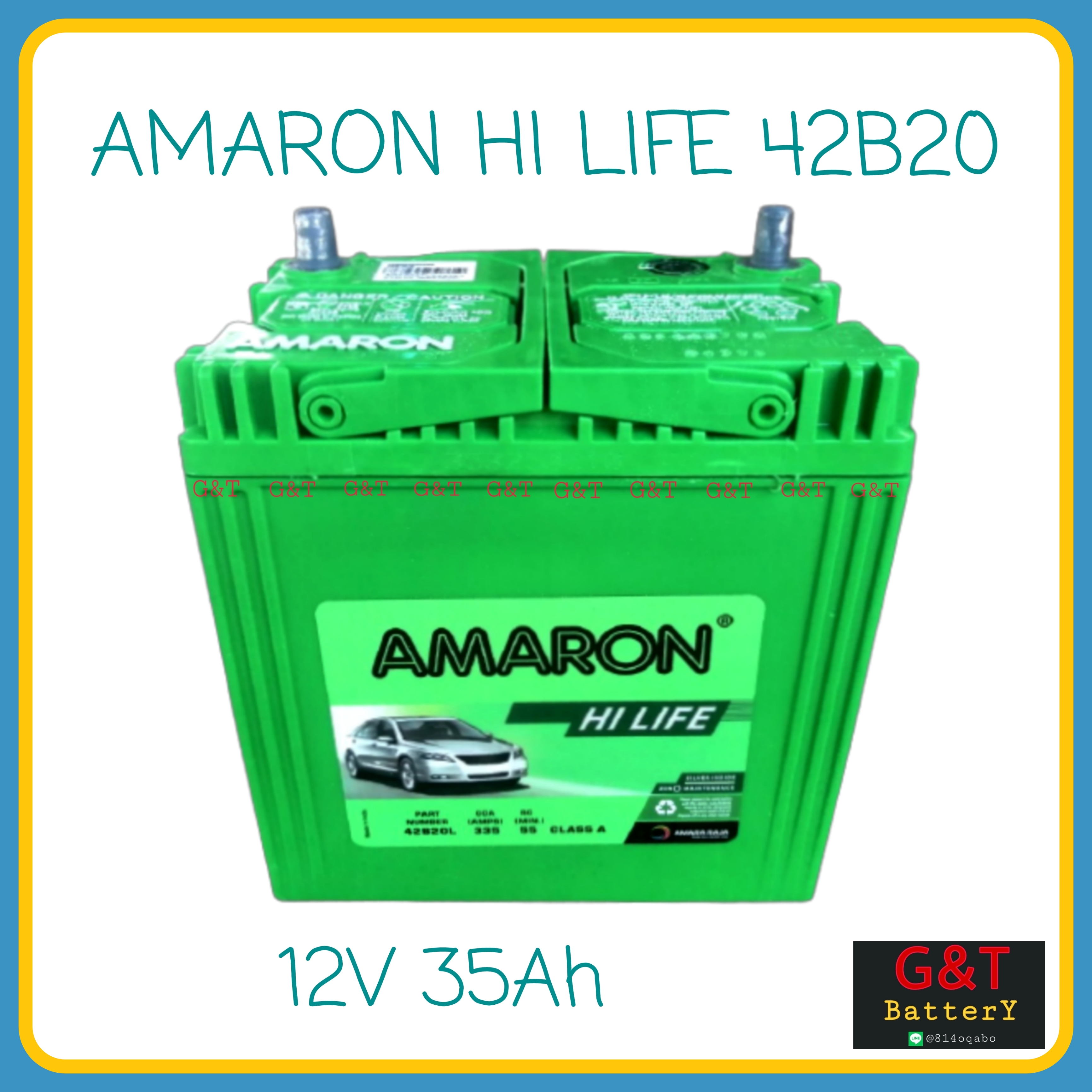 AMARON HI LIFE 42B20L แบตเตอรี่รถยนต์ 35Ah แบตแห้ง แบตเก๋งเล็ก , ECO ...
