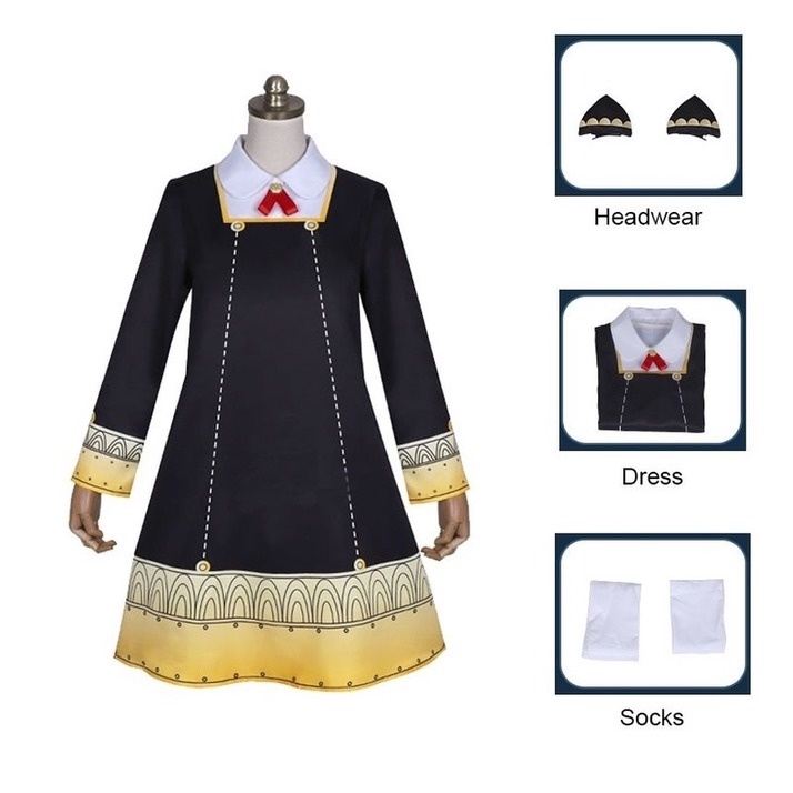 Anya Forger Cosplay Dress and Headwear Anime SPY×FAMILY Costume ...