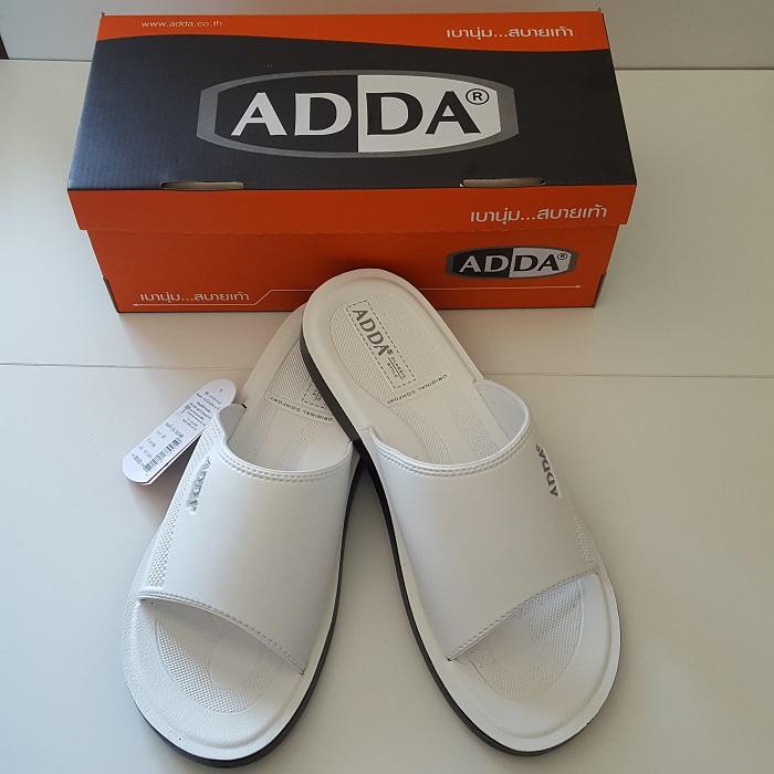 Adda รองเท้าแตะชาย 7Q13 Adda ผู้ชาย รองเท้าแตะแบบสวม สีขาว เบอร์ 39 ...