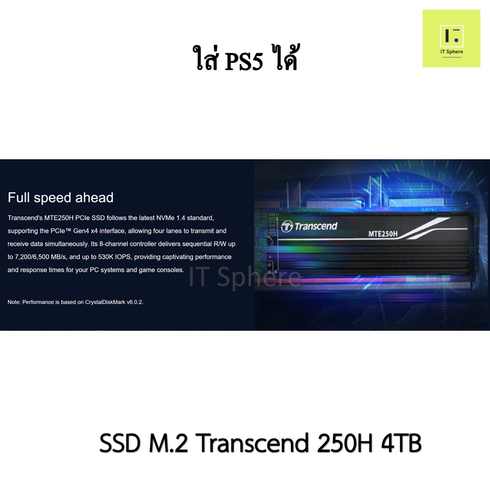 SSD M.2 4TB มีฮีตซิงค์ Transcend 250H NVMe (GEN4) With heatsink SSD ใส่ ...