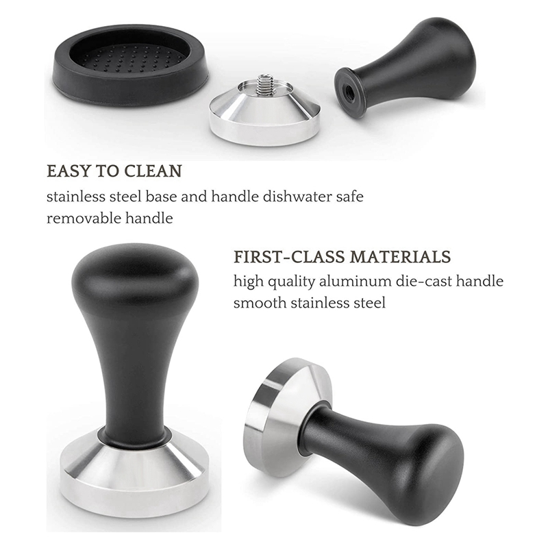 Coffee Tamper Set(51 mm),Espresso Stamp with Flat Stainless Steel Base ...