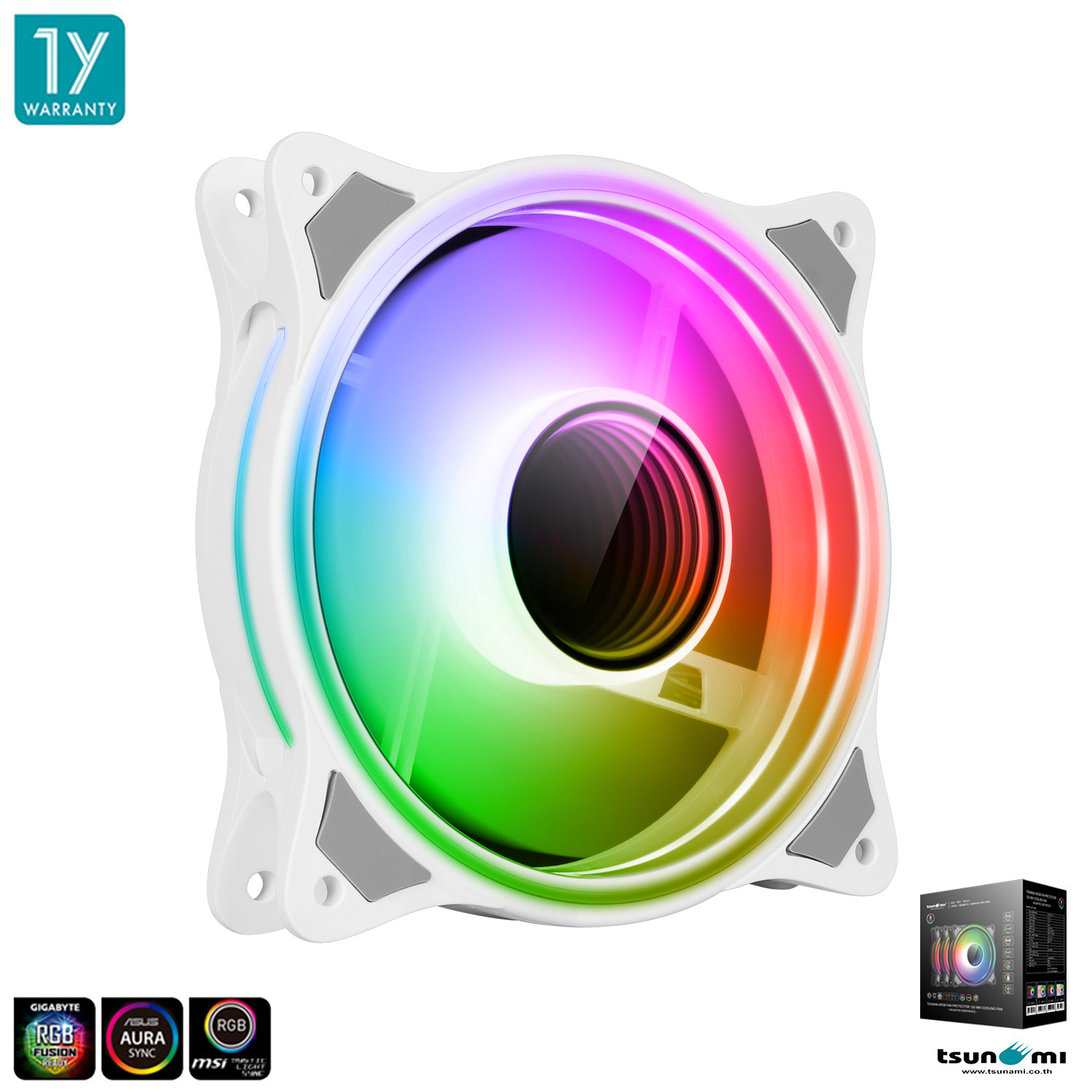 พัดลมระบายความร้อน Tsunami Protector 1265W ARGB 12CM Multi-Functional ...