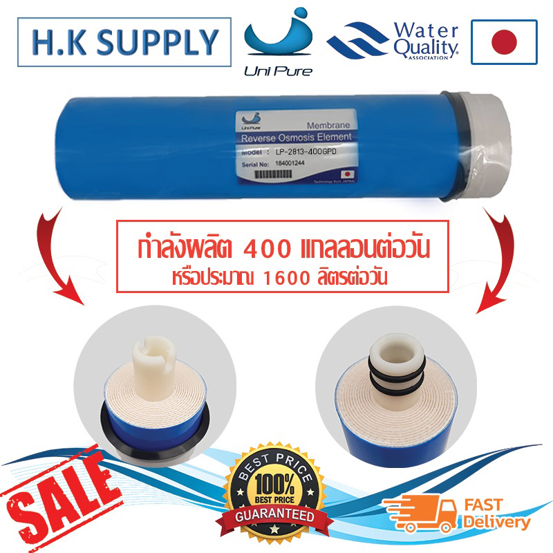Unipure ไส้กรองน้ำ ไส้กรองเมมเบร RO เมมเบรน Membrane 400 GPD 2813 ...