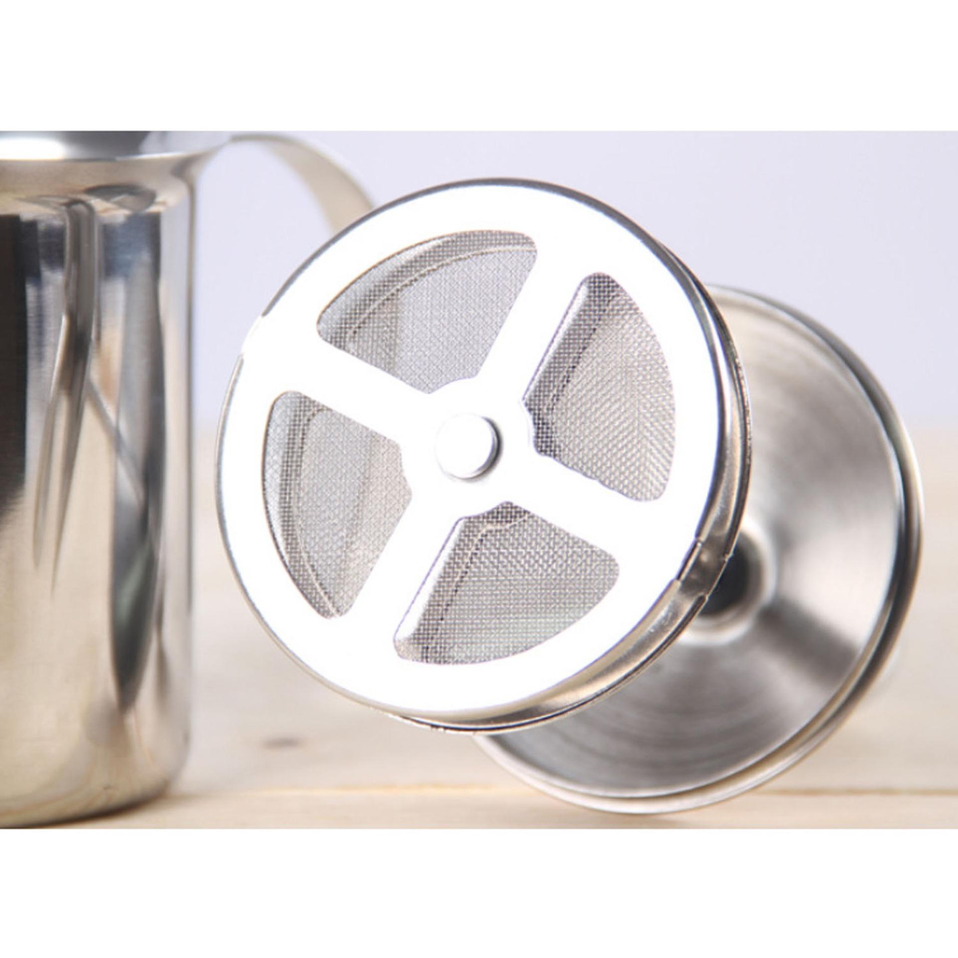 400ml Stainless Steel Double Mesh Milk Creamer Foamer Manual Milk ...