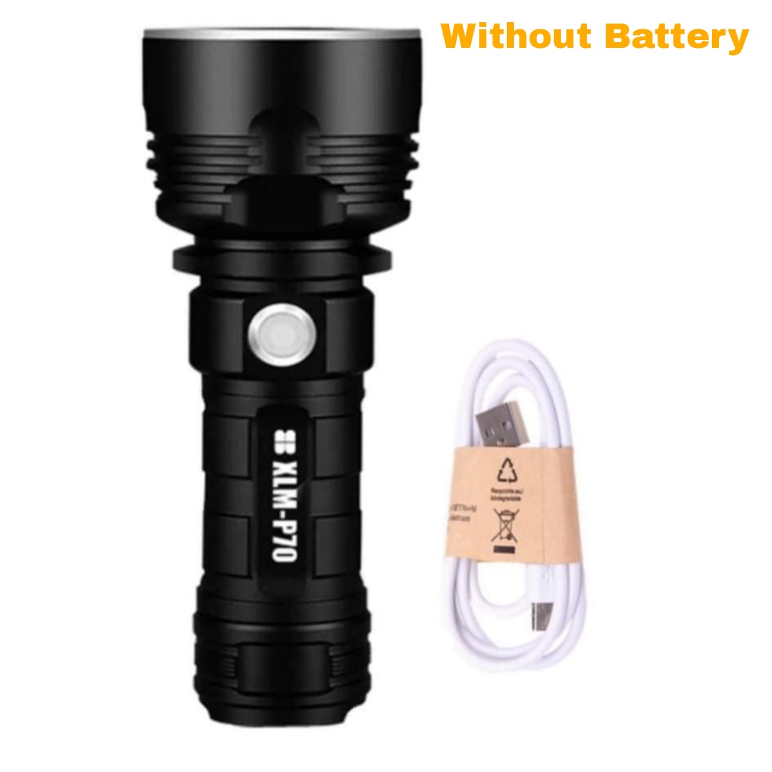 Super Powerful LED Flashlight XLM-P70 Torch 26650 Battery USB ...