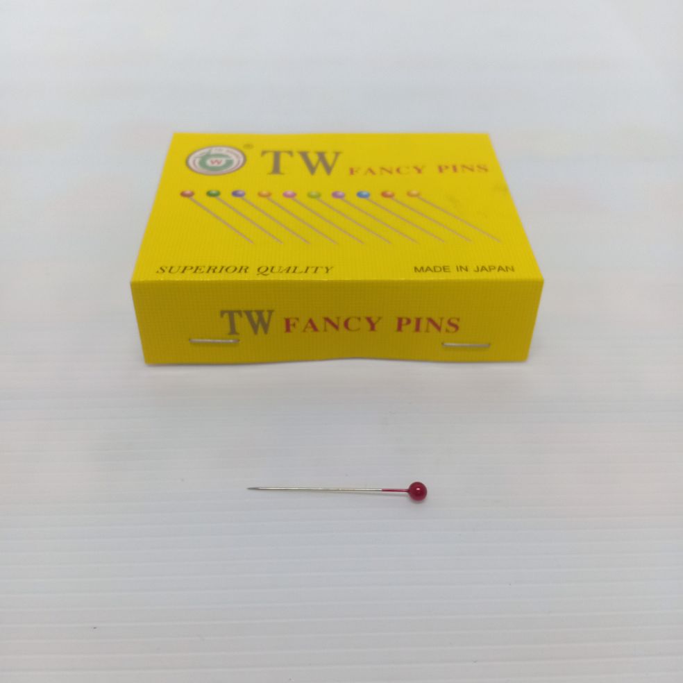 [TW] เข็มหมุด เข็มหมุดปักผ้า แบบหัวมุก กล่องเหลือง (300 ตัว) [เลื่อนรูป ...