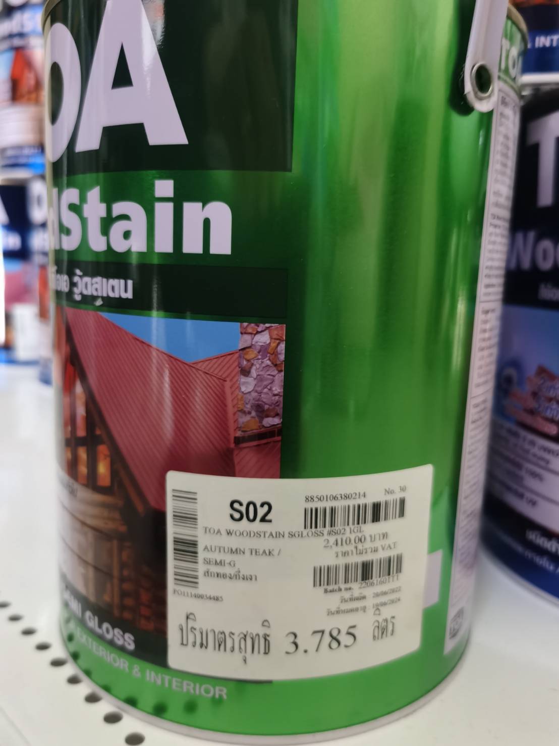 สีย้อมไม้ Toa Wood Stain สีเบอร์ ชนิดด้านใส M99 และ S02 กึ่งเงาใส ขนาด3