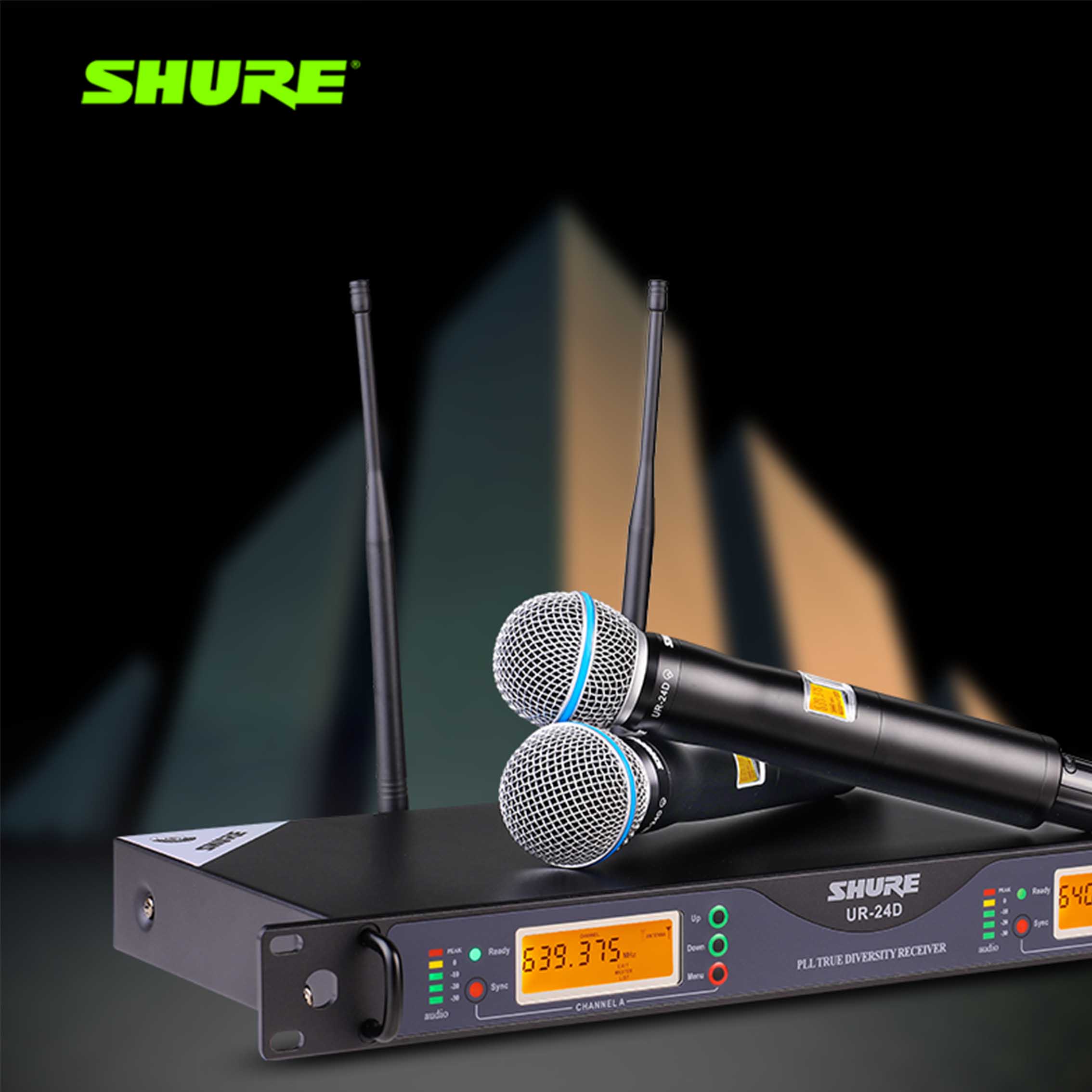 ไมโครโฟน ไมค์ลอย shure แท้ UR24D wireless microphone ไมค์โครโฟน ไมค์ลอย ...