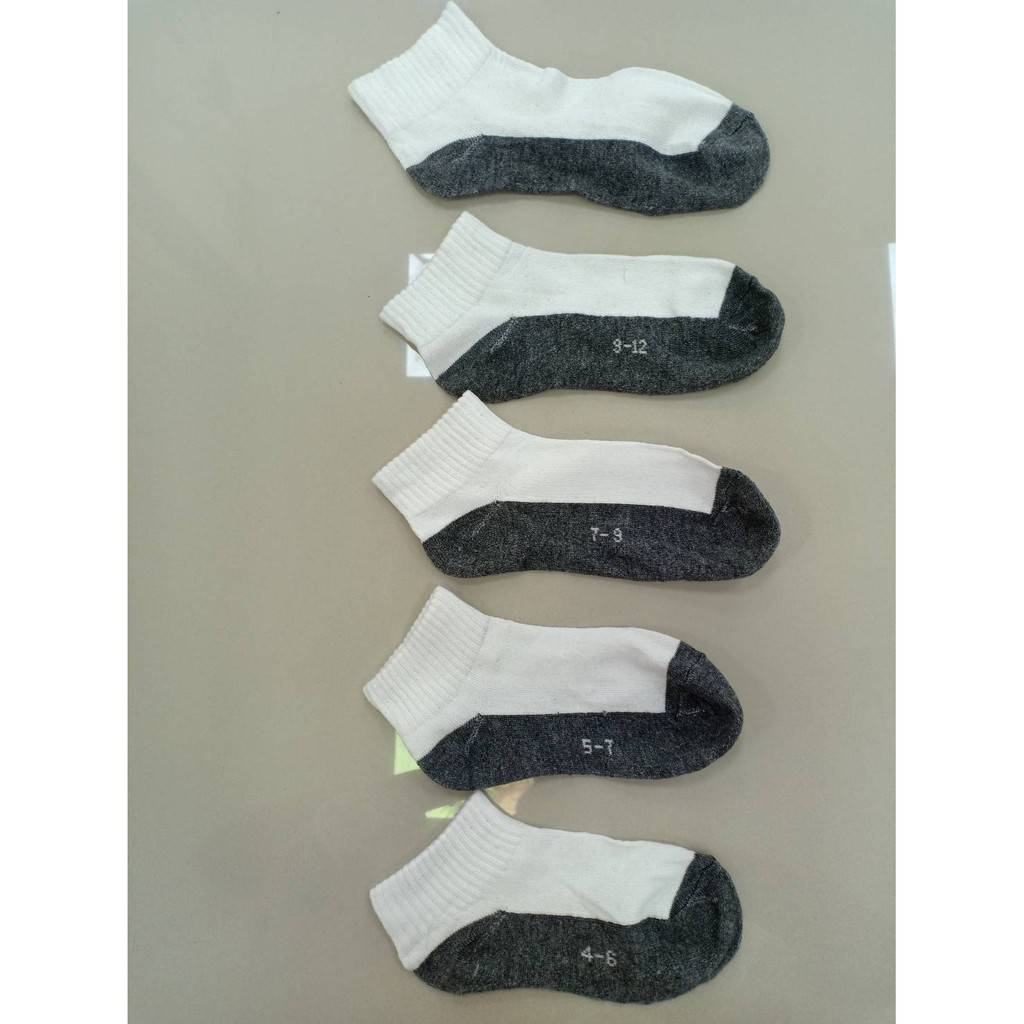 JAPATA ถุงเท้านักเรียน สีขาวพื้นเทา ข้อกลาง ราคาต่อคู่A006 - JAPATA ...