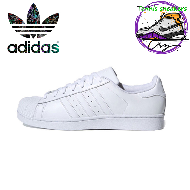 ข้อเสนอพิเศษ Adidas Clover Classic Shell Head / Gold Label / All White ...