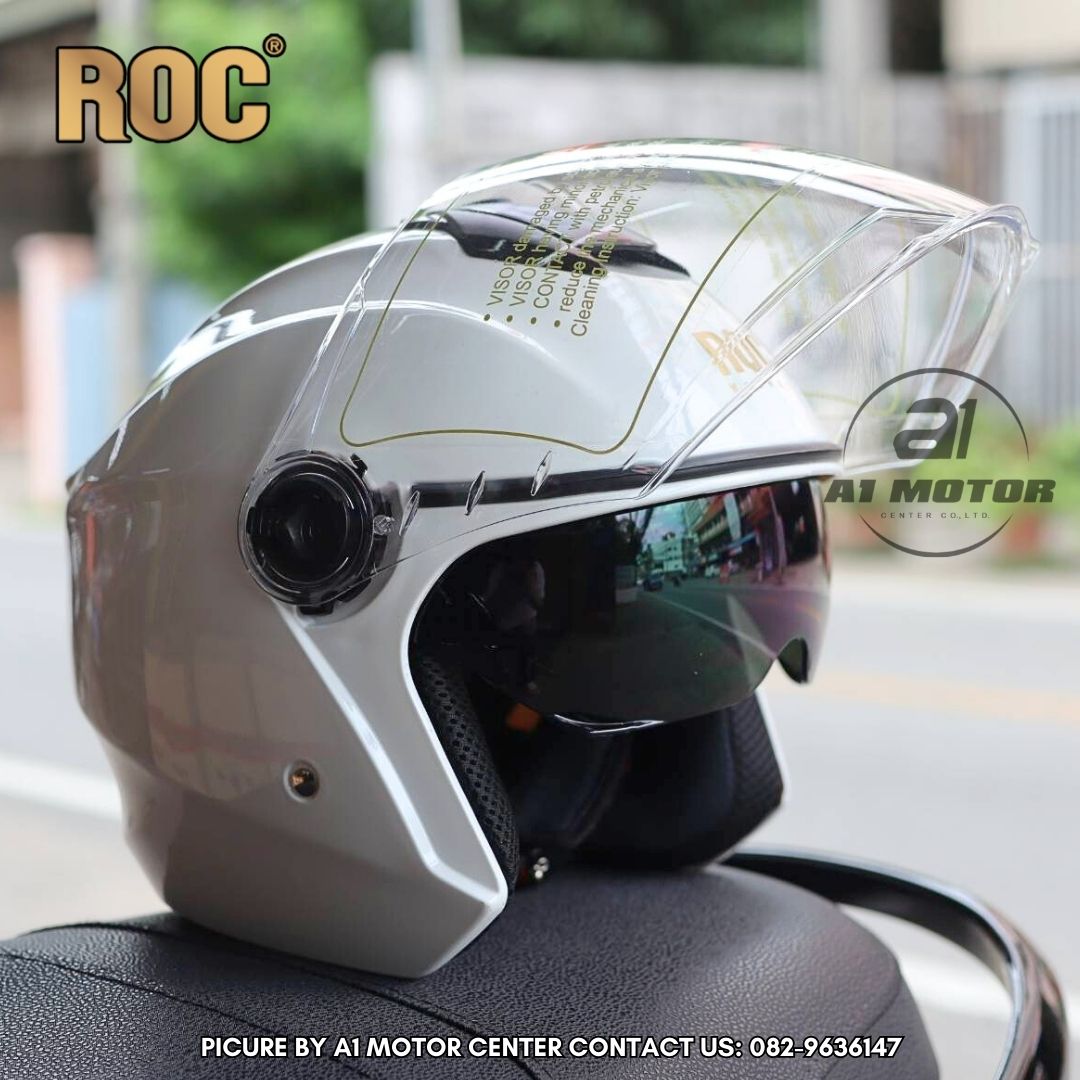 หมวกกันน็อค ROC Helmet กระจก 2 ชั้น น้ำหนักเบา ผ่านมาตรฐานการผลิต มอก. ...