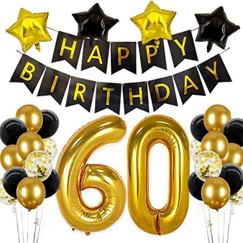 60th Birthday Decorations For Men Women 60 Balloon Number Ralap