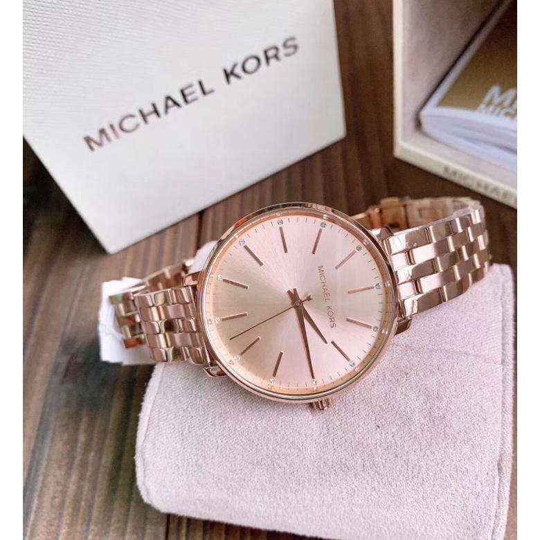 Michael Kors Rose Gold นาฬิกานาฬิกาแฟชั่นสตรีนาฬิกาสุภาพสตรีของแท้ ...