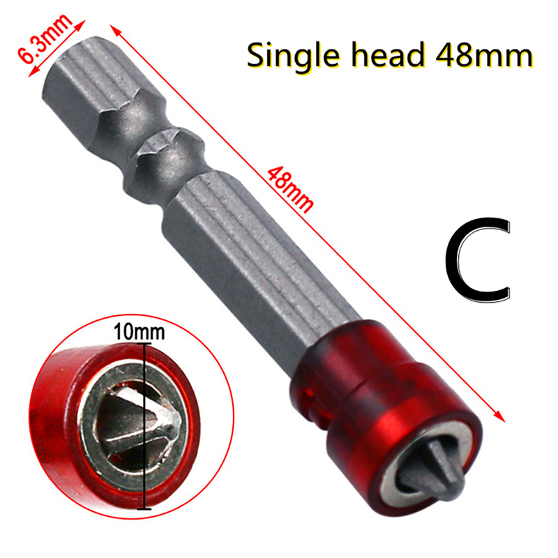 1/4" Screwdriver Bits Red Head Magnet Driver Hex Shank With Magnetizer ...