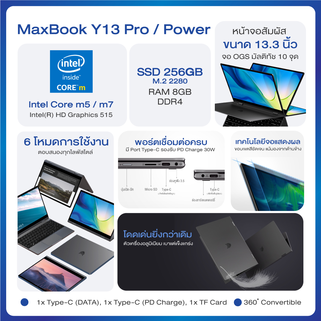 BMAX MaxBook Y13 Power Y13 Pro laptop 360 Yoga 13.3 inch Multi-touch Ultrabook Windows 11 CPU ...