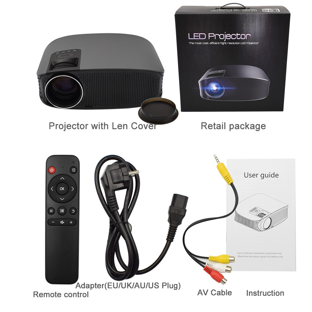 YG600 HD Projector HD โปรเจคเตอร์ 4000 Lumens จอแอลซีดี Beamer สนับสนุน ...