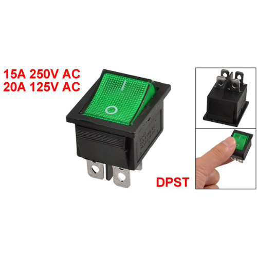 Red Light 4 Pin DPST ON/OFF Snap in Rocker Switch 15A/250V 20A/125V AC ...
